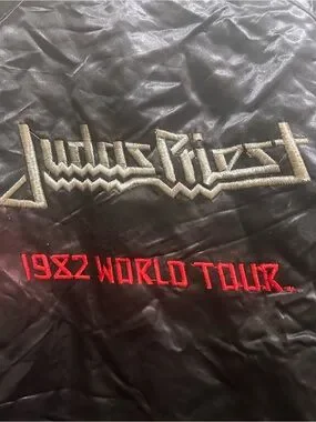 Vintage | Jackets & Coats | Judas Priest 982 World Tour Satin Bomber ...
